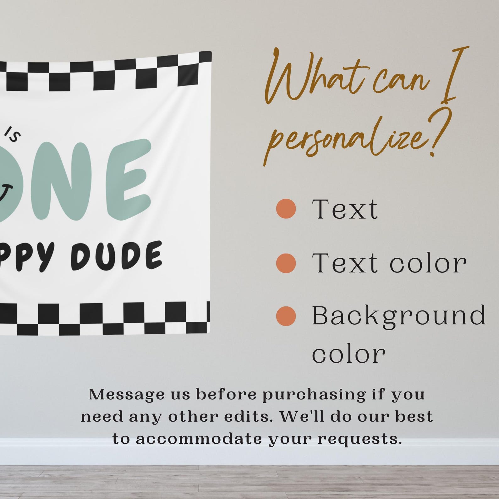 One Happy Dude Birthday Backdrop First Birthday Photo Backdrop ...