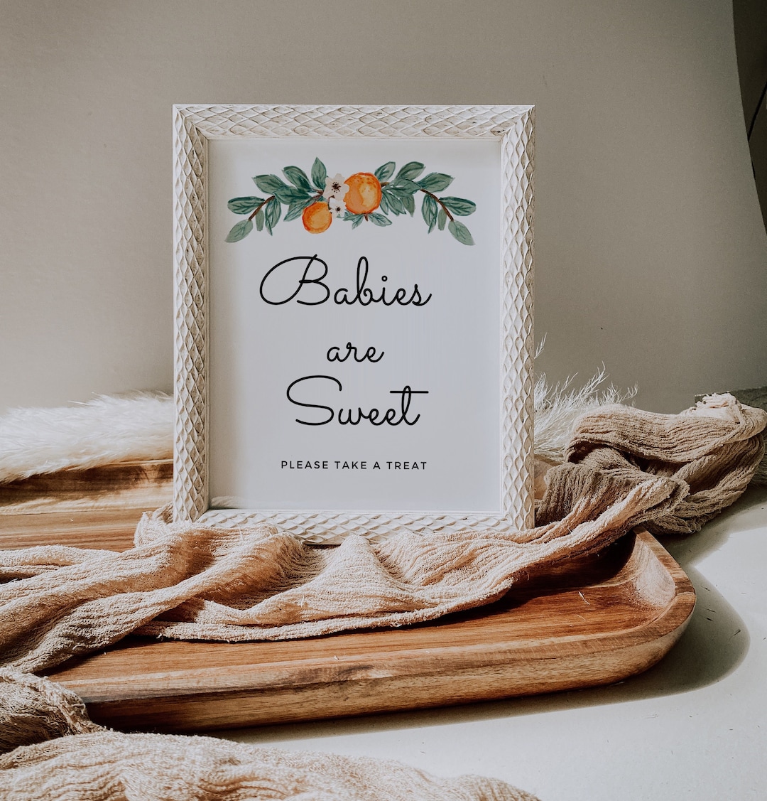 Cutie Baby Shower Dessert Table Sign Printable Babies Are Sweet Sign ...