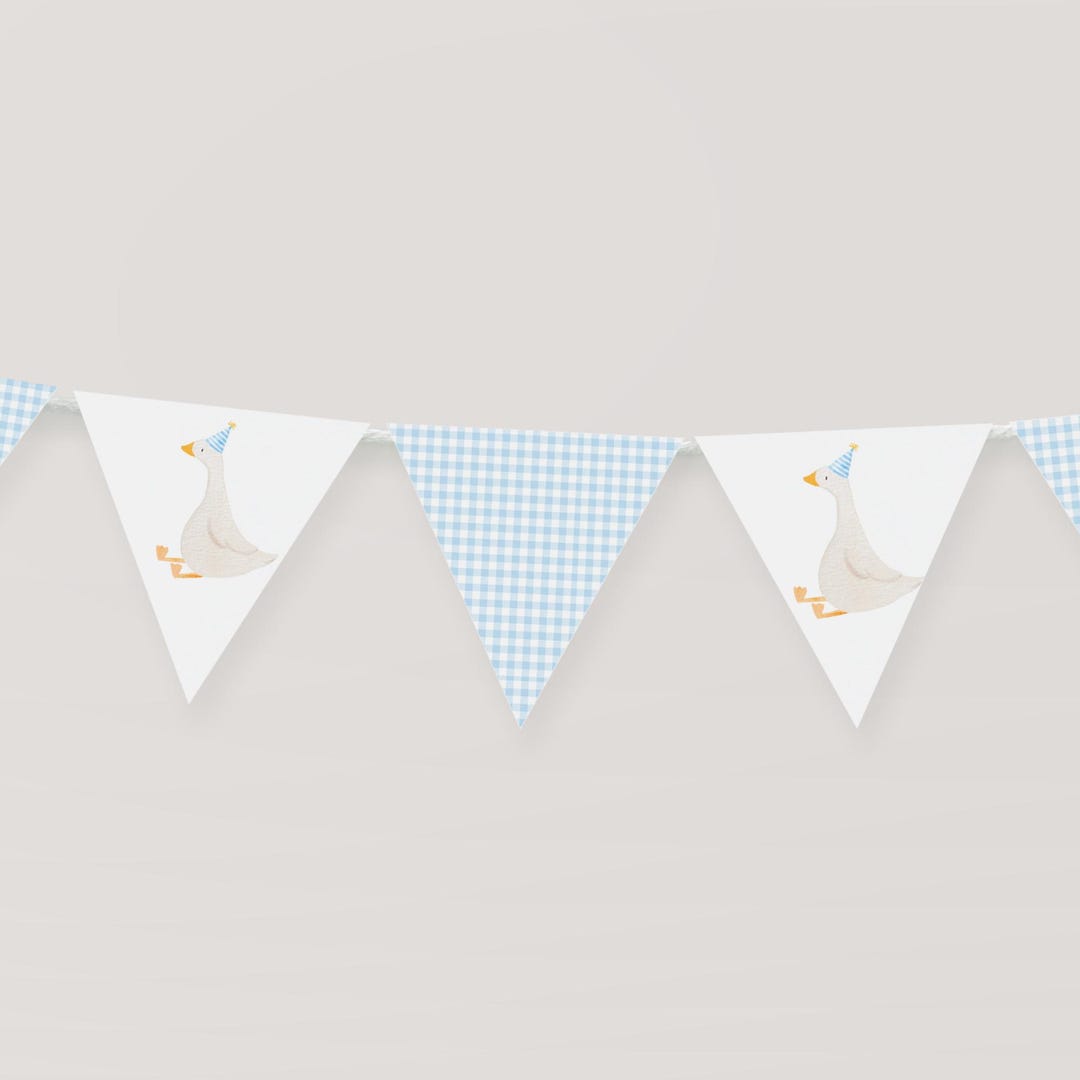 Printable Silly Goose Birthday Banner Blue Goose Theme Decor for Boy ...