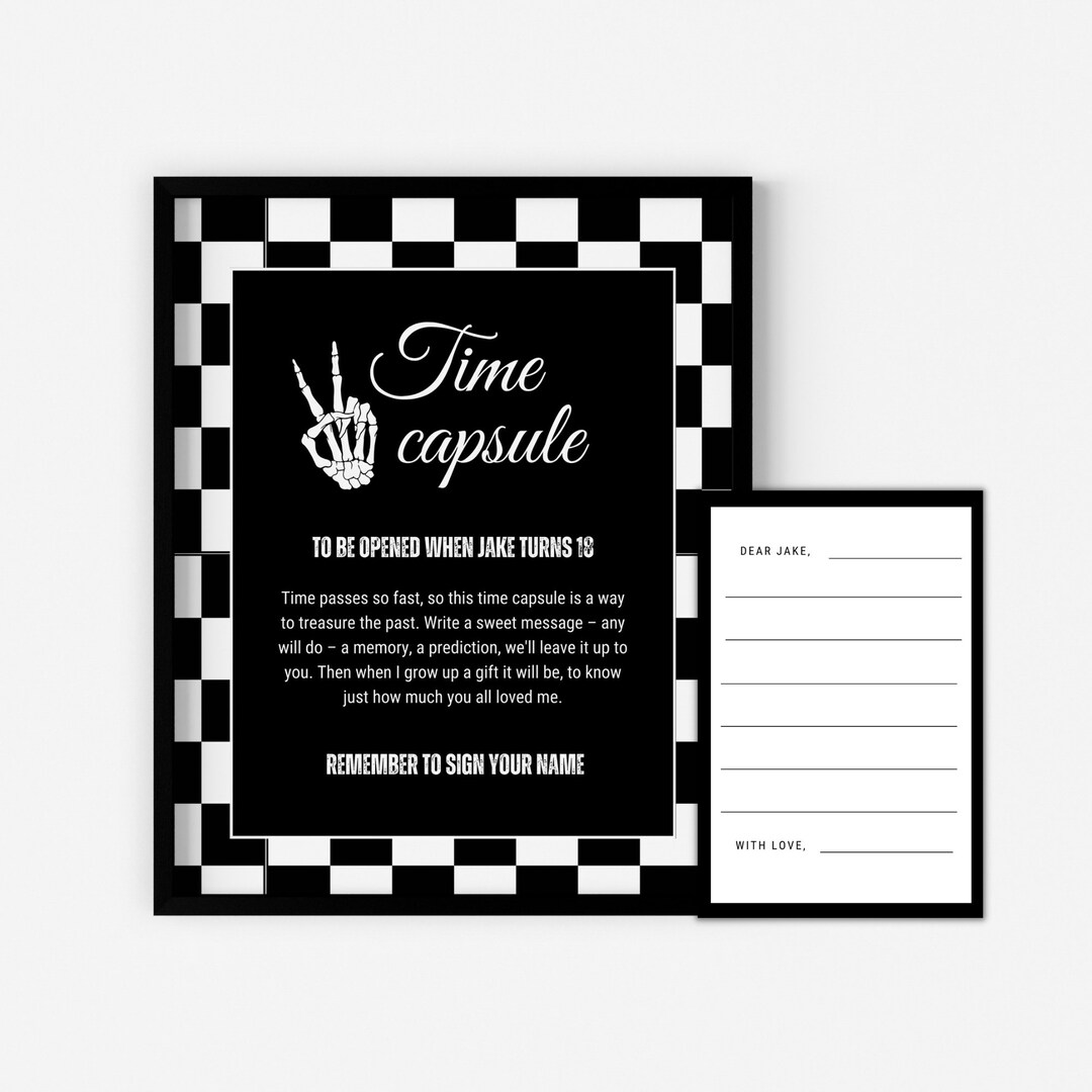 Editable Bad Two the Bone Time Capsule 2nd Birthday Boy Time Capsule ...