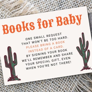 Printable Cowboy Baby Shower Books for Baby Card A Little Cowboy ...