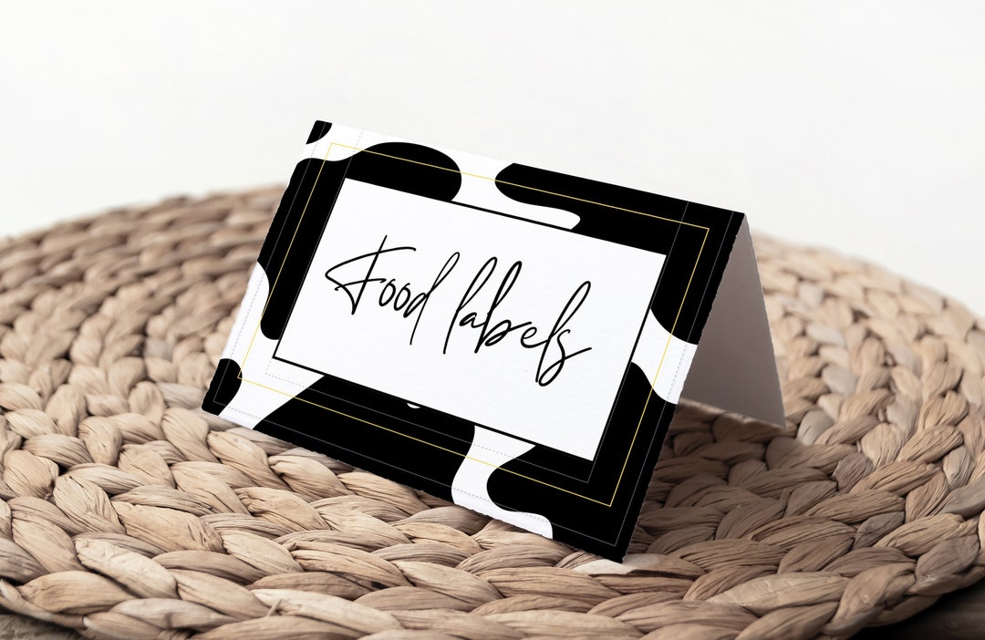 Editable Cow Birthday Food Labels Cow Print Food Tags Holy Cow Birthday ...