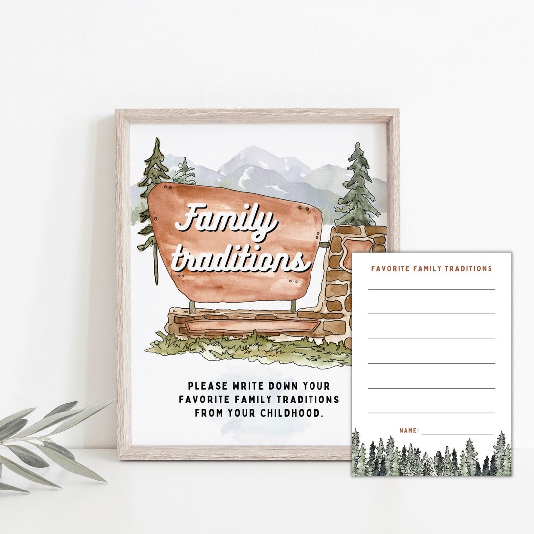 Printable National Park Family Traditions Sign and Card - Etsy