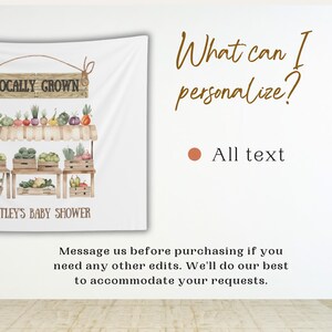 Locally Grown Baby Shower Personalized Backdrop Farmers Market Baby ...
