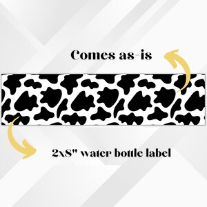 Printable Cow Print Water Bottle Labels Instant Download Cow Birthday ...