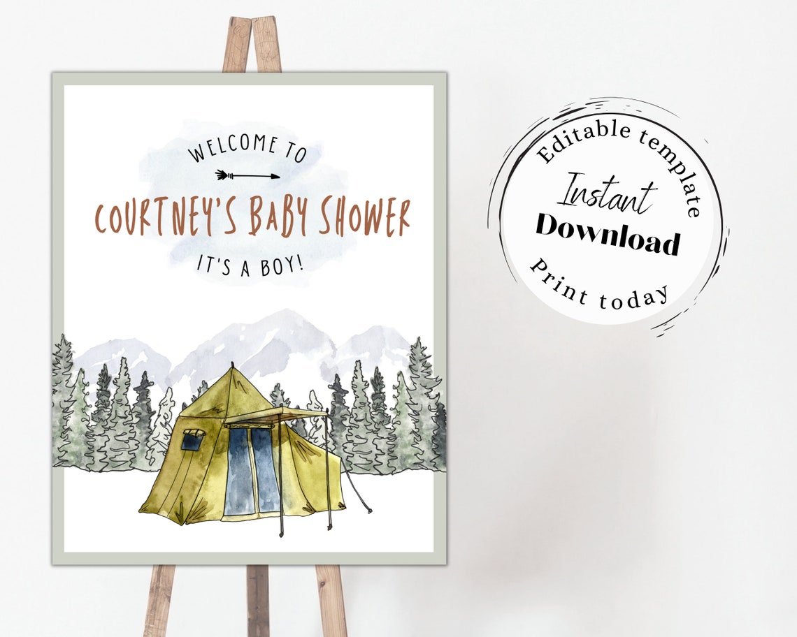 Editable Camping Welcome Sign Three Sizes Camping Baby - Etsy