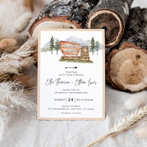 Editable National Park Wedding Invitation Template Mountain Wedding ...