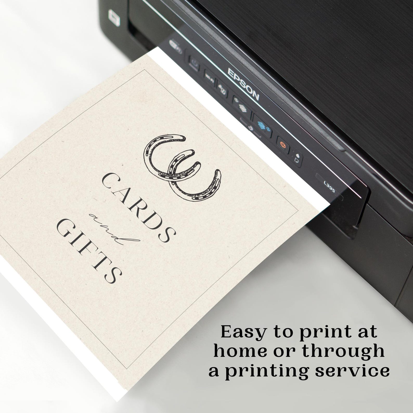 Editable Western Wedding Cards and Gifts Sign Simple Gift Table Sign ...