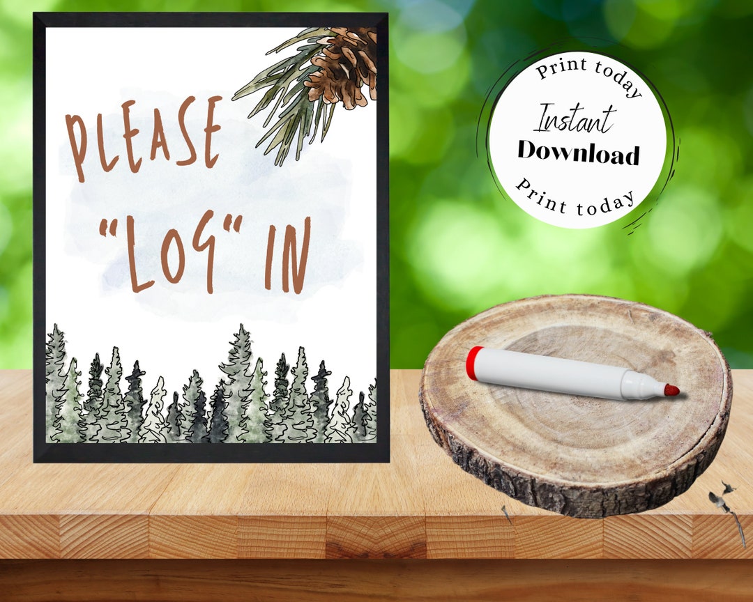 Printable Guest Book Sign Woodland Theme Please Log in National Park ...