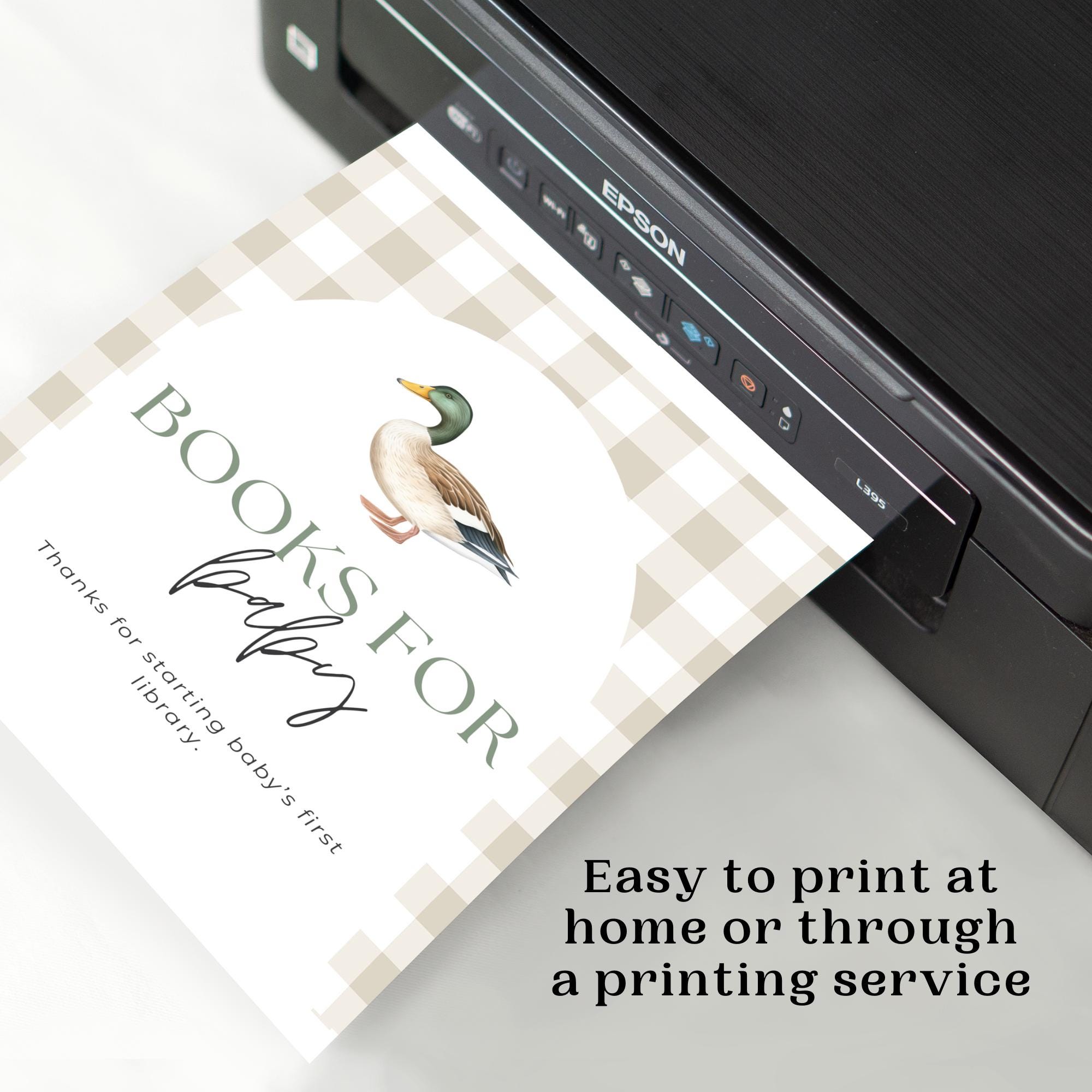 Printable Mallard Duck Baby Shower Books for Baby Sign Duck Hunting ...