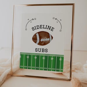 Football Party Food Printable Sign First Year Down Birthday Decor ...