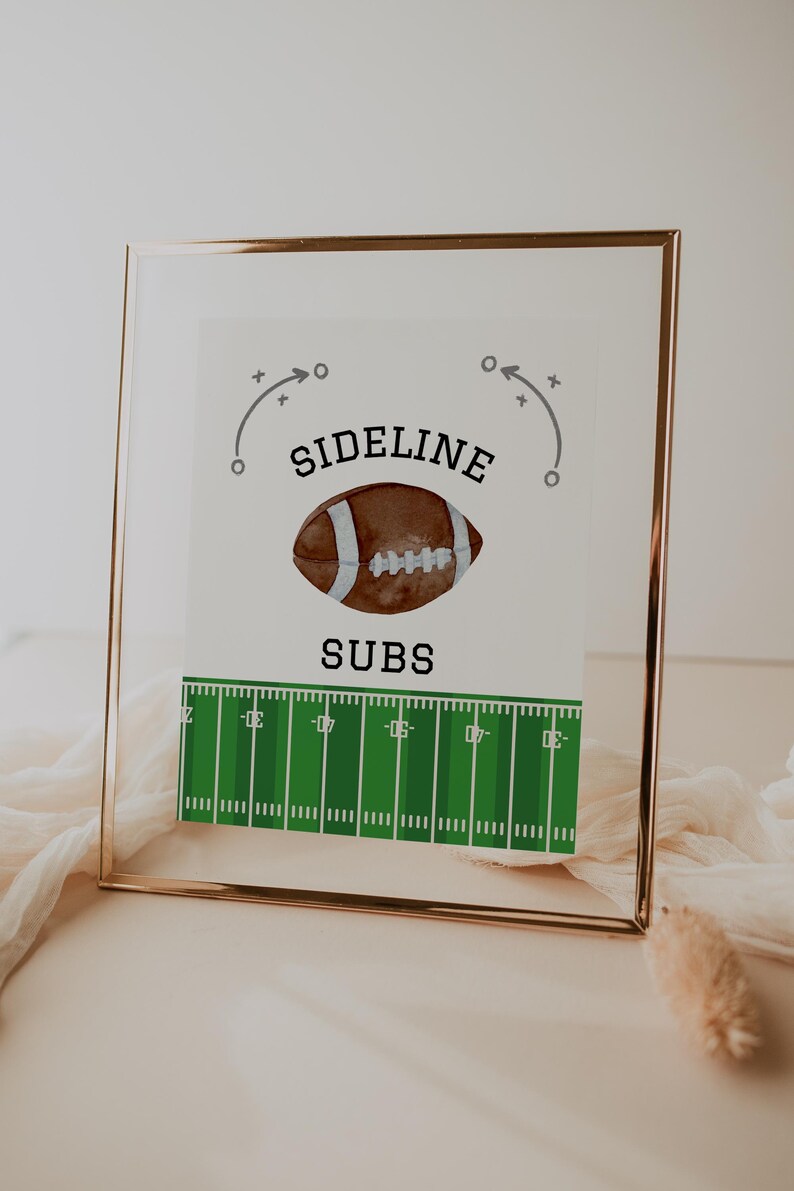 Football Party Food Printable Sign First Year Down Birthday Decor ...