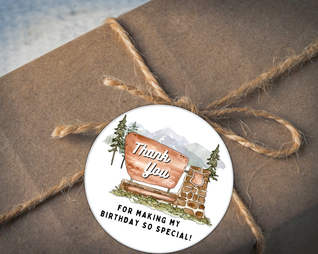 Printable National Park Birthday Thank You Tags, National Park Party ...