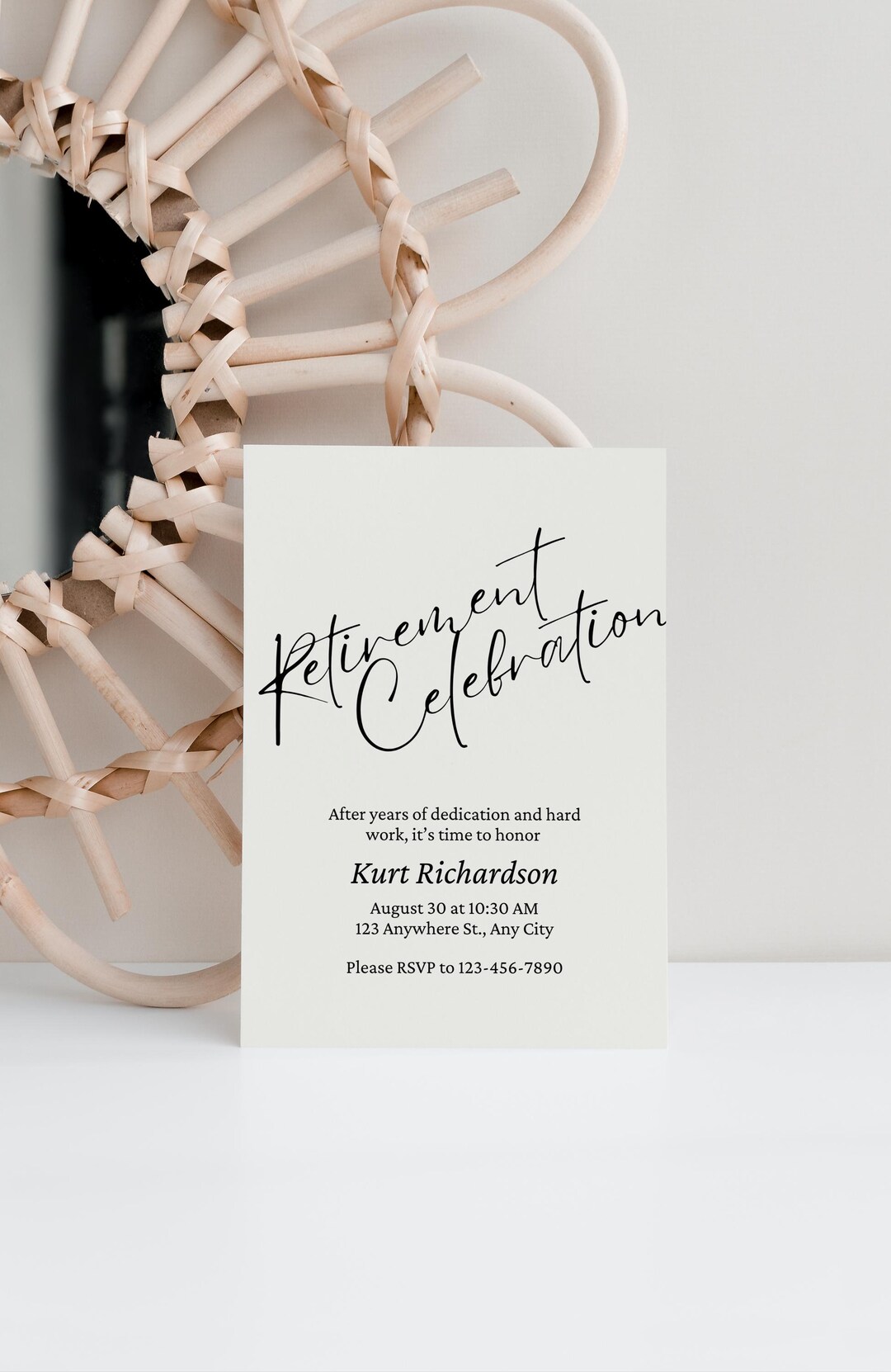 Editable Retirement Invitation Male Retirement Party Invite Simple ...