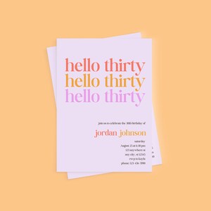 Editable 30th Birthday Invitation for Women Trendy 30th Birthday Invite ...