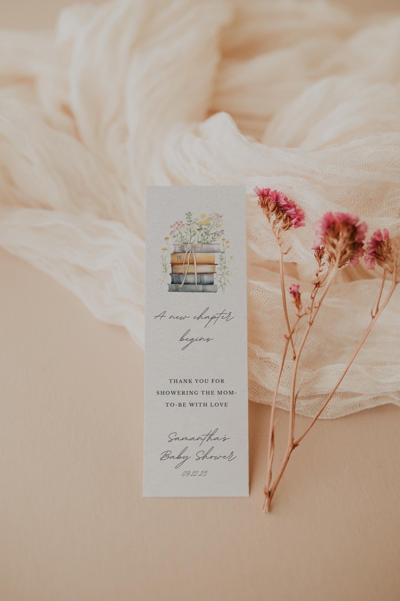 Printable New Chapter Baby Shower Printable Bookmark Favor Tag ...