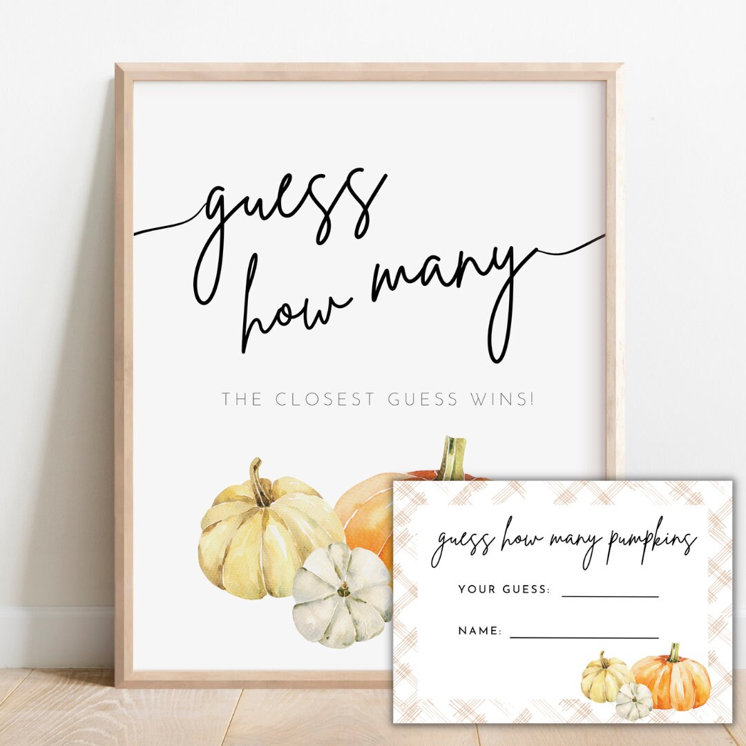 Printable Guess How Many Game How Many Pumpkins Are in the Jar Game ...