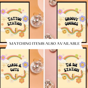 Printable Groovy Birthday Party Decor Groovy Goodies Dessert Table Sign ...