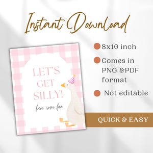 Printable Silly Goose Birthday for Girl Activity Ideas Goose Theme 1st ...