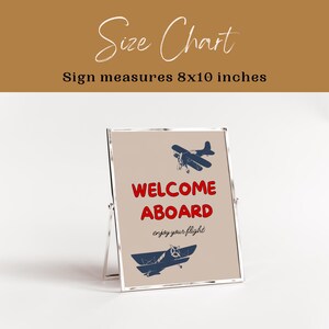 Printable Vintage Airplane Birthday Party Welcome Sign Travel Theme ...