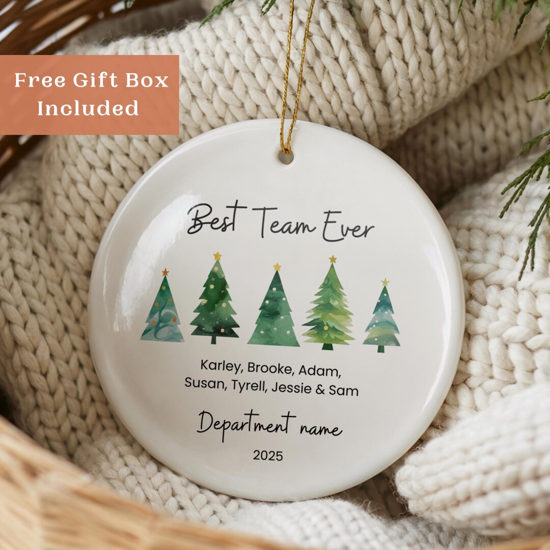 Work Team Ornament Personalized Best Team Ever Employee Gift Custom ...