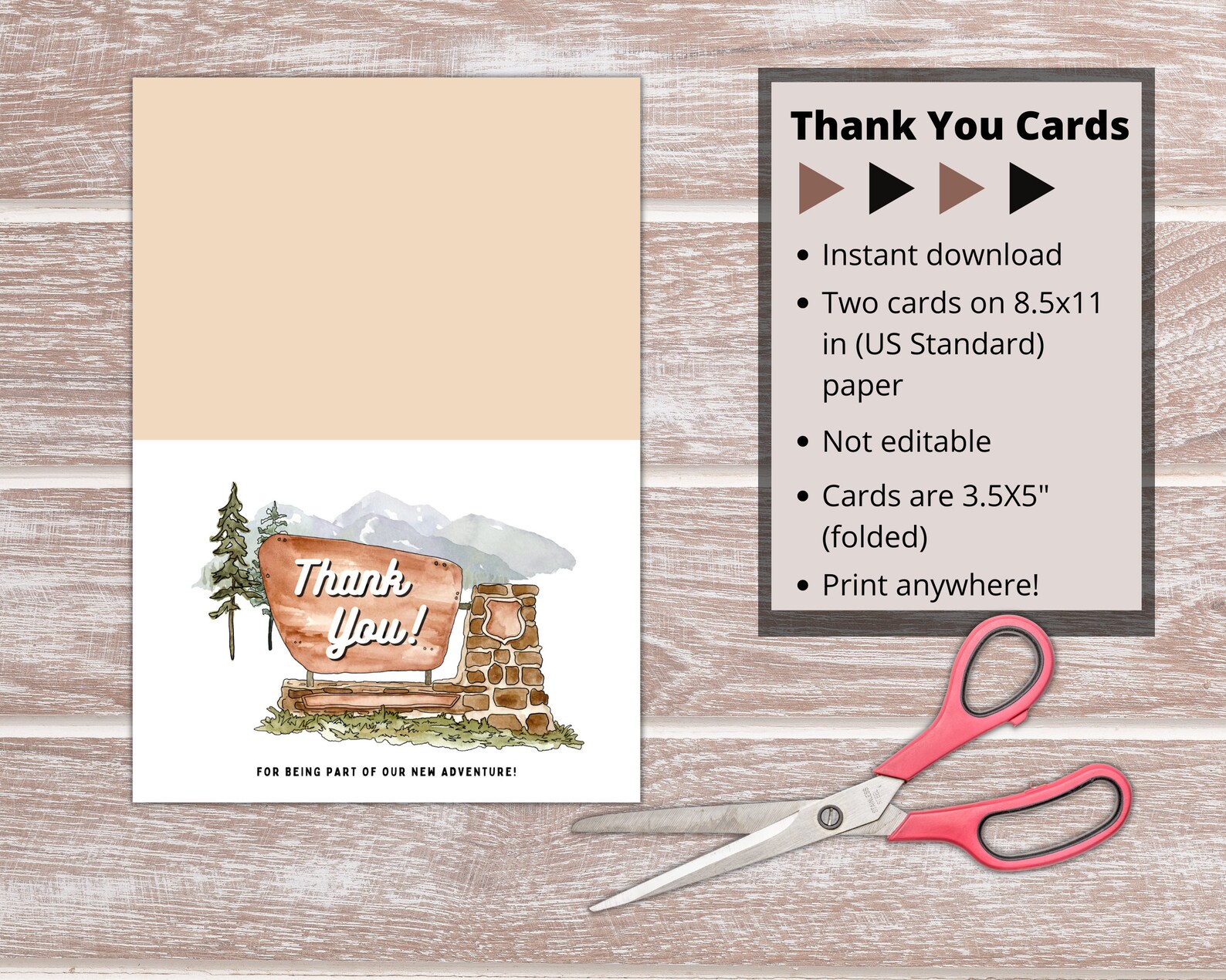 Printable National Park Baby Shower Thank You Card National - Etsy
