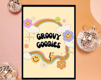 Printable Groovy Birthday Party Decor Groovy Tattoo Station Table Sign ...