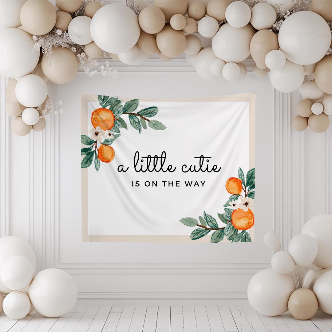 Little Cutie Baby Shower Photo Backdrop Cutie Baby Shower Decor Ideas ...