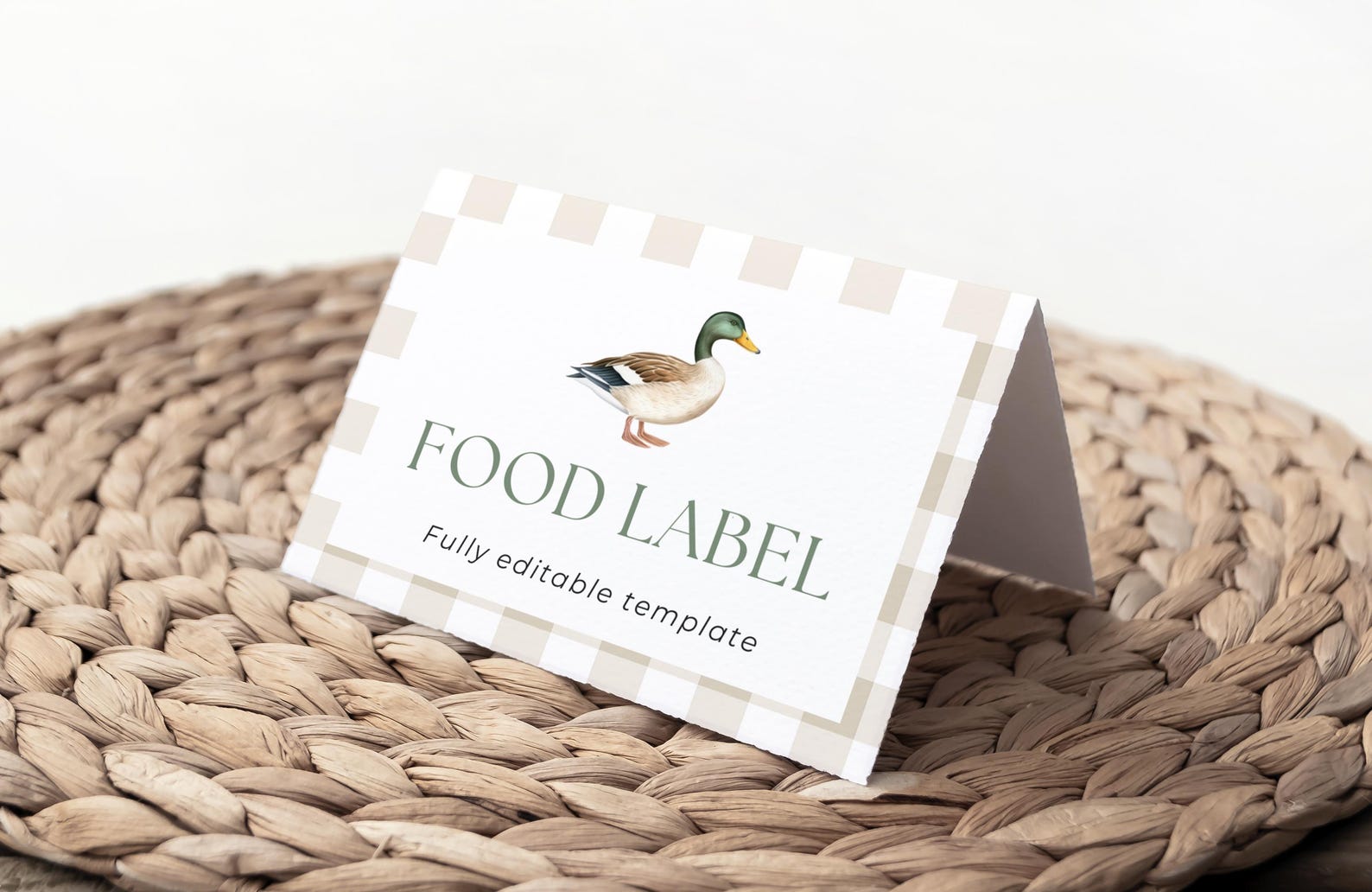 Editable Mallard Duck Baby Shower Food Label Duck Hunting Theme Food ...