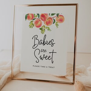 Editable Peach Baby Shower Babies Are Sweet Sign A Little Peach is on ...
