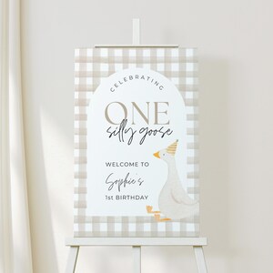 One Silly Goose Birthday Decor Editable Welcome Sign One Silly Goose ...