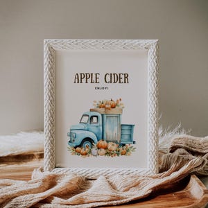 Printable Fall Apple Cider Party Sign Pumpkin Season Cider Table Shower ...