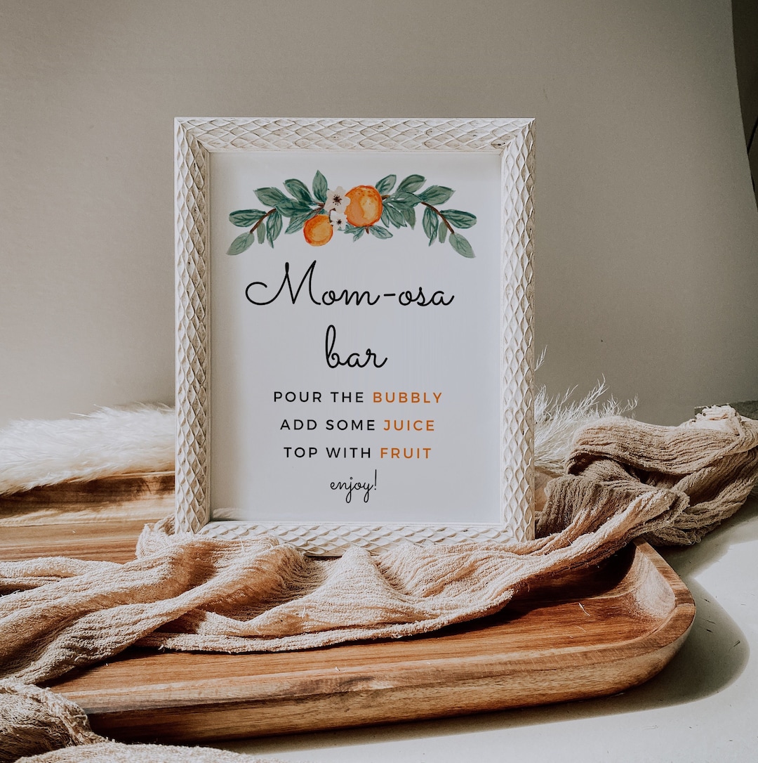 Printable Little Cutie Momosa Bar Sign, Instant Download, Orange Mimosa ...