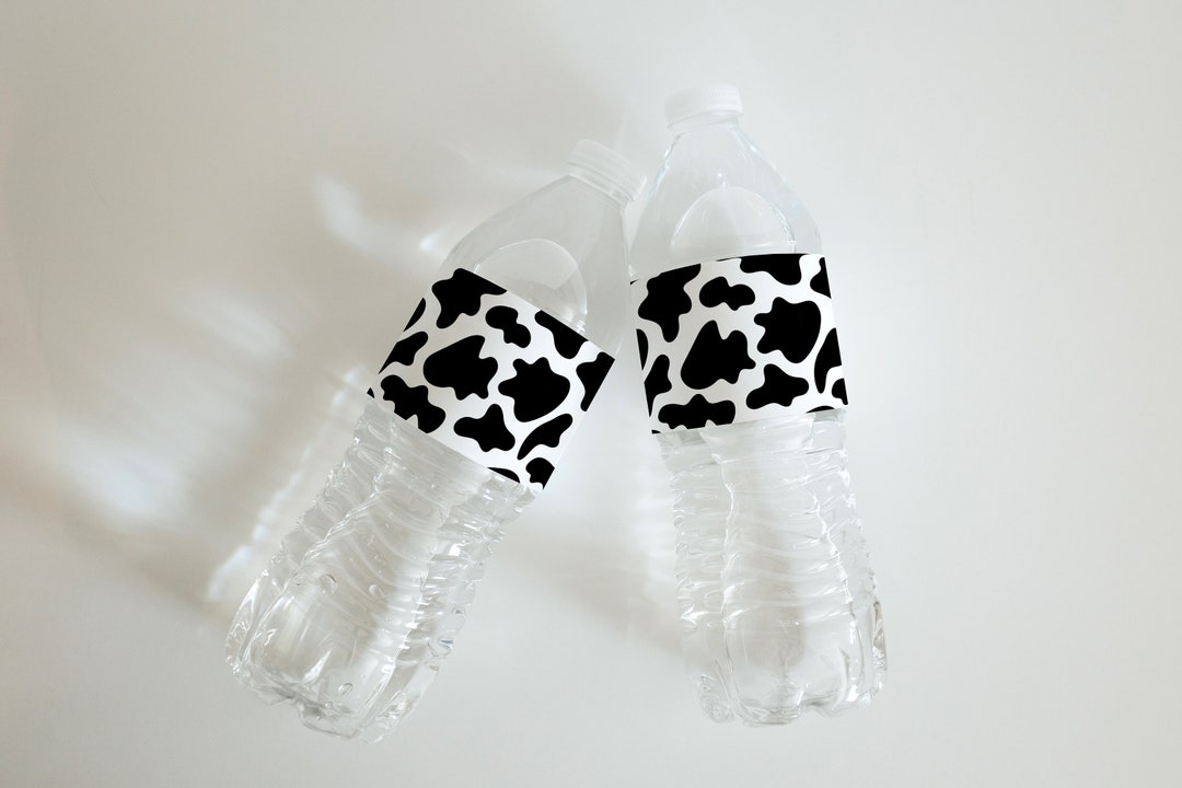 Printable Cow Print Water Bottle Labels Instant Download Cow Birthday ...