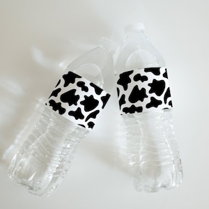 Printable Cow Print Water Bottle Labels Instant Download Cow Birthday ...