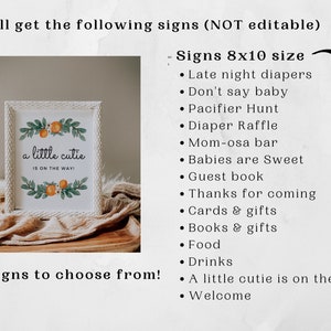 Little Cutie Baby Shower Sign Bundle Cutie Baby Shower Table Signs ...