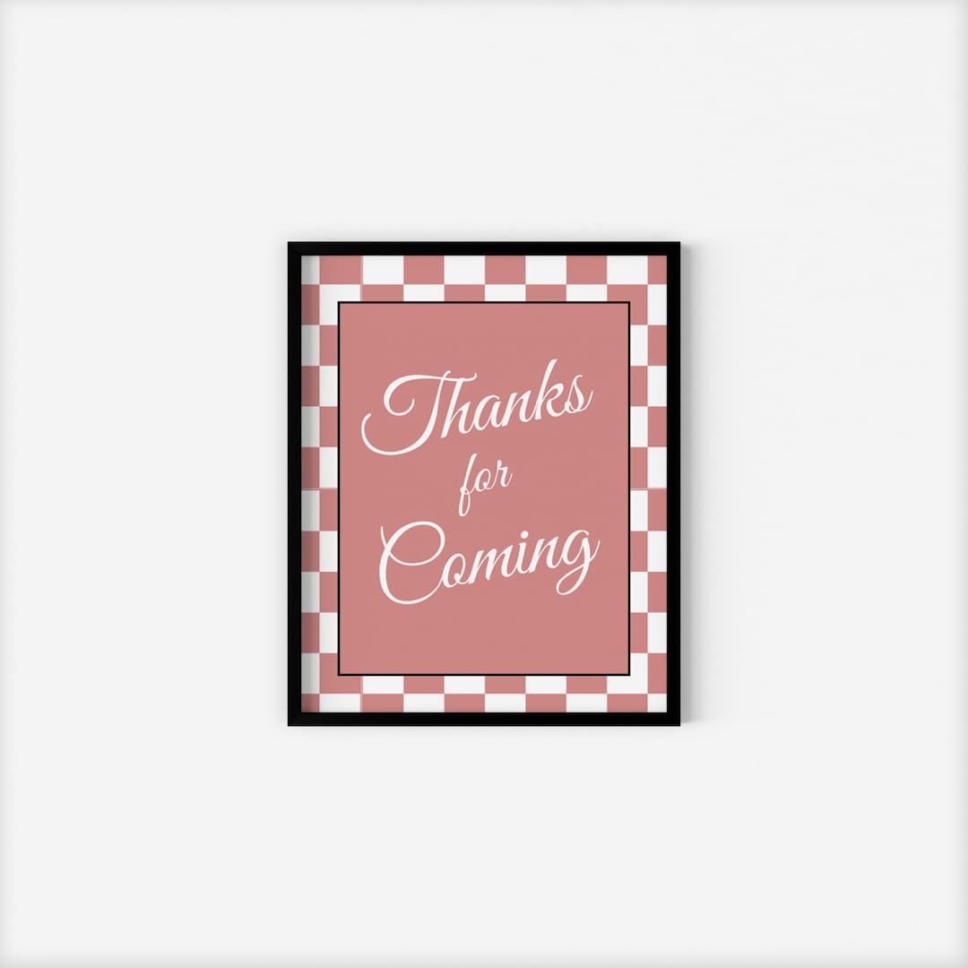 Printable Bad Two the Bone Pink Thank You Sign Checkered Girl Bad 2 the ...