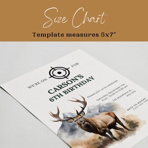 Editable Hunting Birthday Invitation Elk Hunting Boy Birthday Ideas for ...