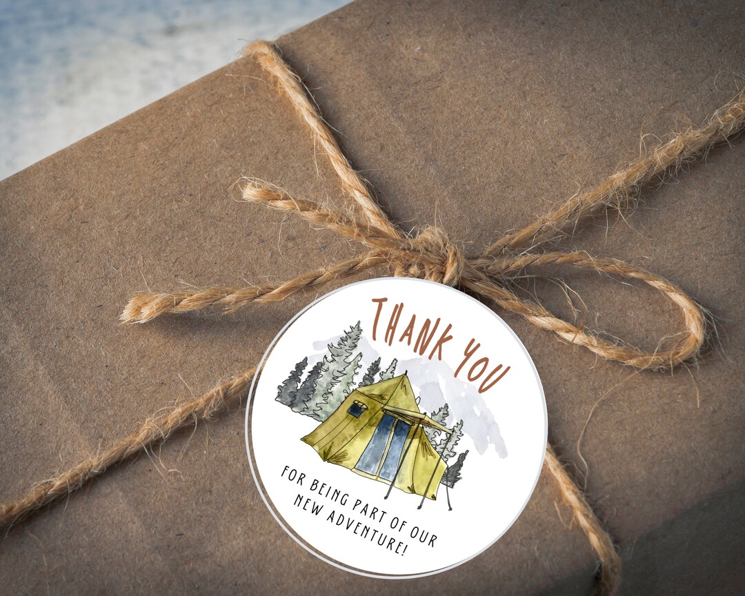 Printable Camping Thank You Tags, Camping Baby Shower Party Favors ...