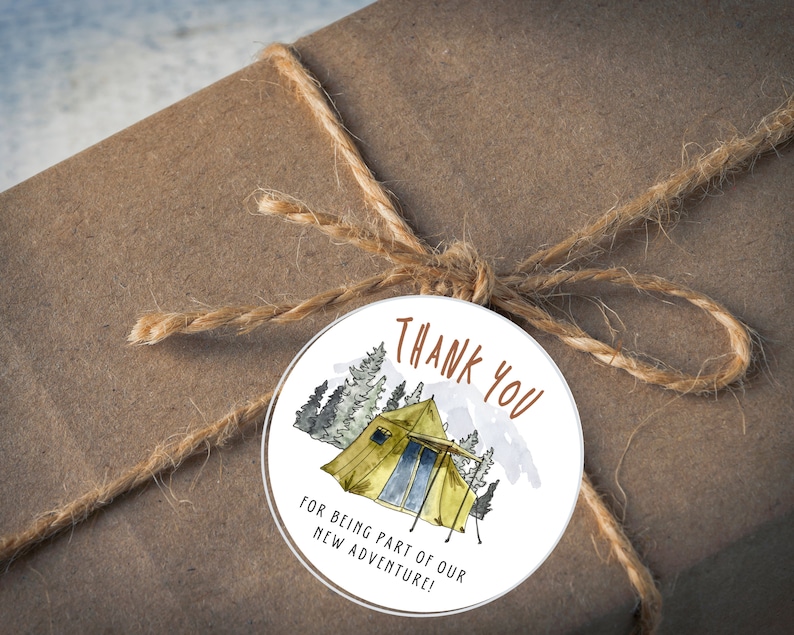 Printable Camping Thank You Tags Camping Baby Shower Party | Etsy