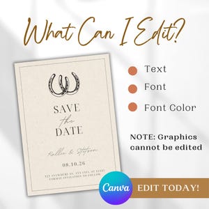 Editable Western Save the Date Template Double Sided Southwestern Photo ...