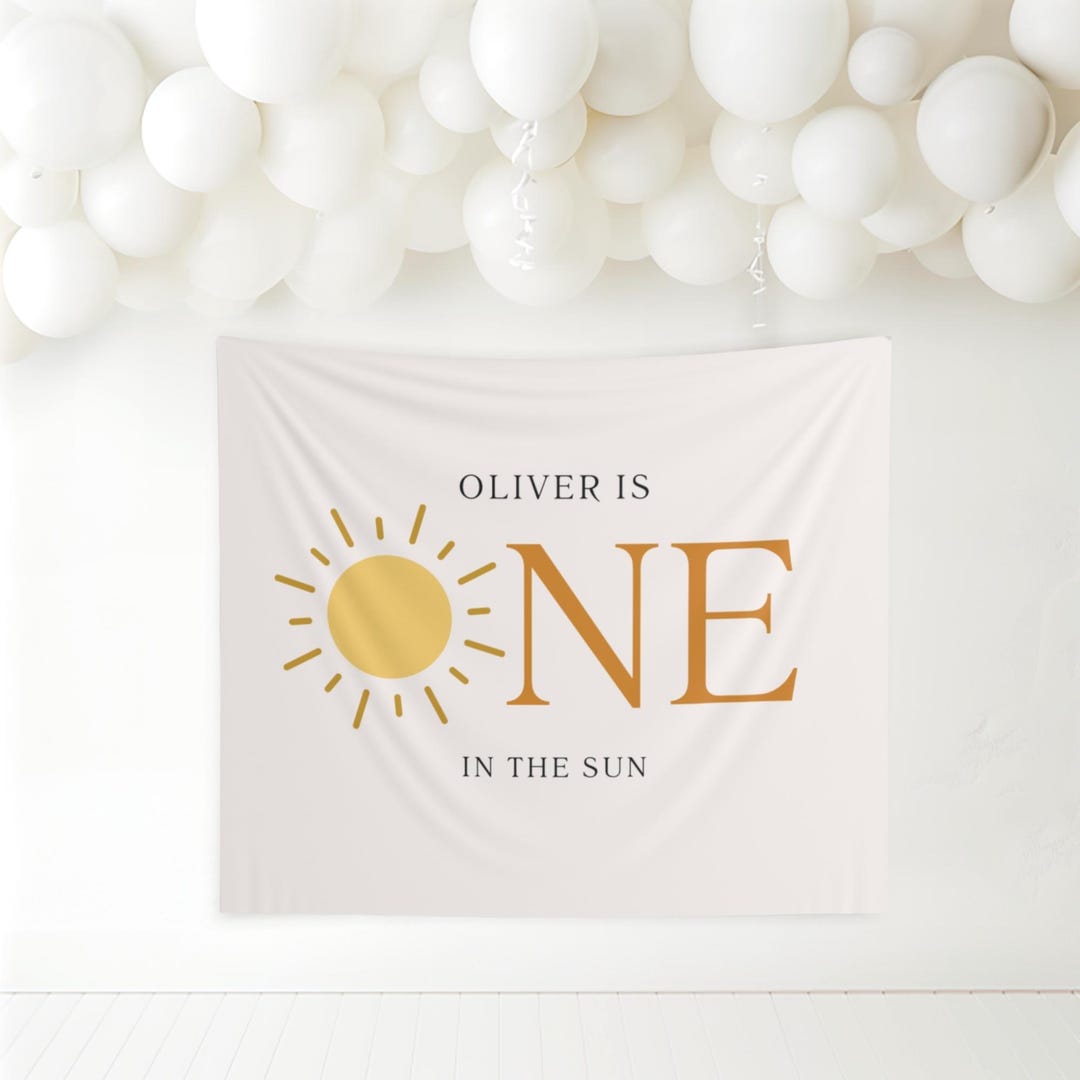 One in the Sun Birthday Custom Banner Sun First Birthday Personalized ...