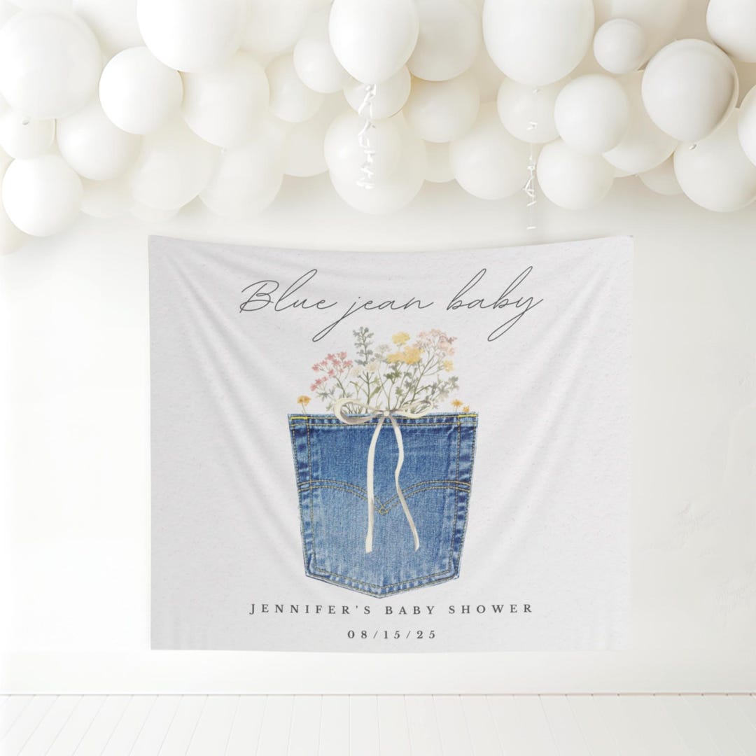 Blue Jean Baby Shower Custom Banner Denim Baby Shower Sign Country ...
