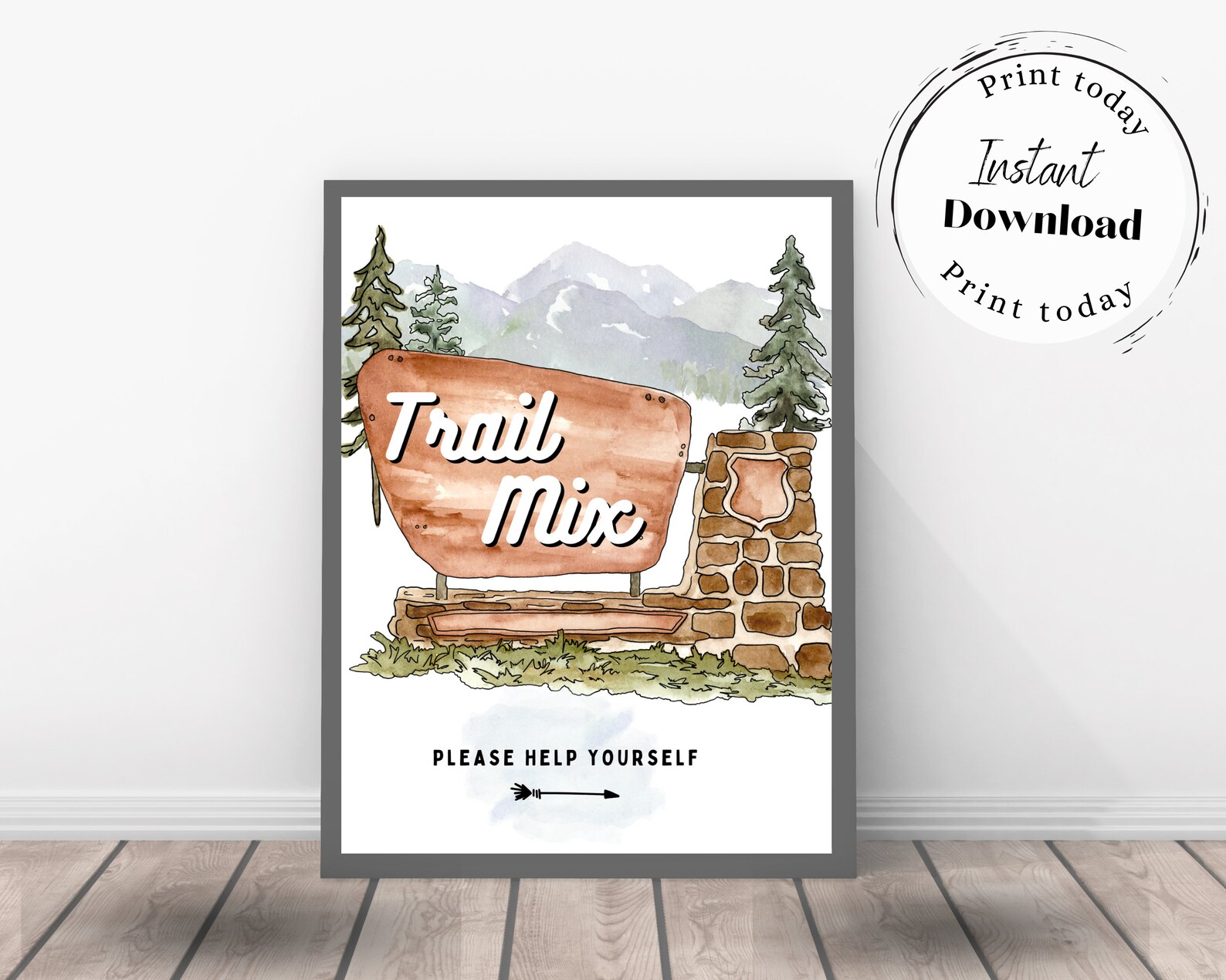 Printable National Park Trail Mix Bar Sign Instant Download National ...