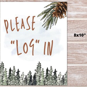 Printable Guest Book Sign Woodland Theme Please Log in National Park ...