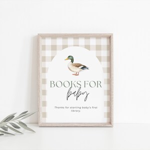 Printable Mallard Duck Baby Shower Books for Baby Sign Duck Hunting ...