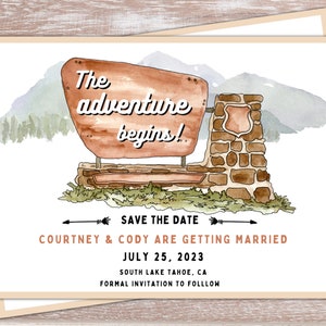 Editable National Park Save the Date Template With Photo Woodland Save ...