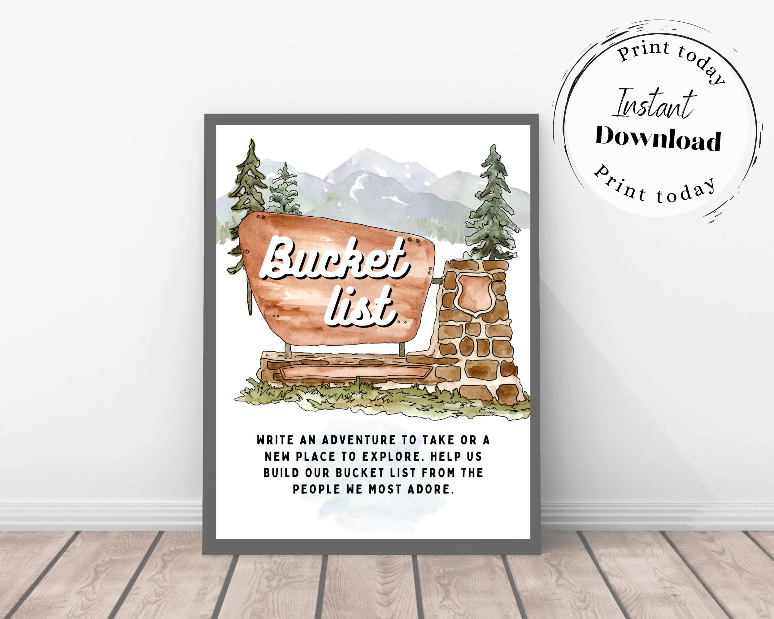 Printable Bucket List Sign Instant Download National Park - Etsy Australia
