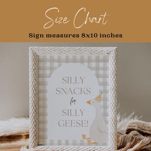 Printable Silly Goose Birthday Food Sign Goose Theme 1st Birthday Decor ...