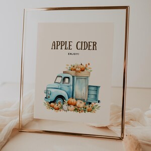 Printable Fall Apple Cider Party Sign Pumpkin Season Cider Table Shower ...